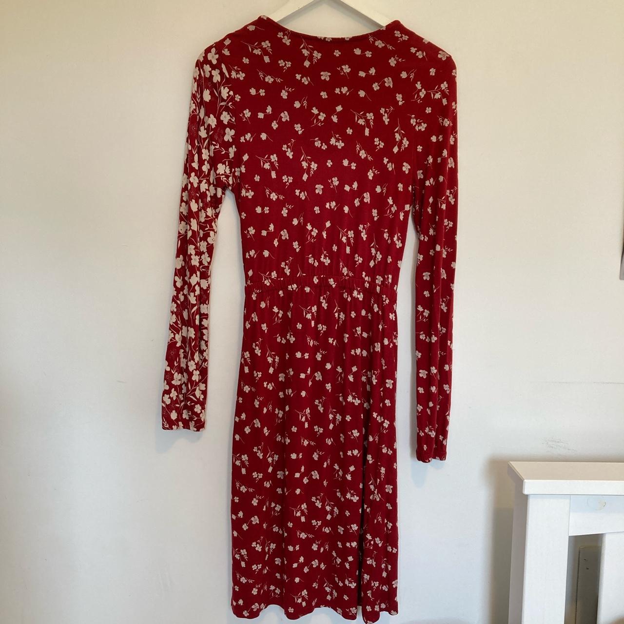 Fat face red floral wrap dress. free shipping - Depop