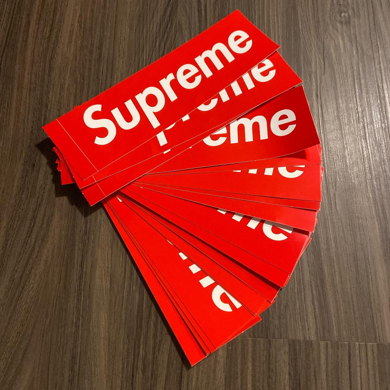 Supreme sticker $3.5 each Or $30for 10 DM for bundles - Depop