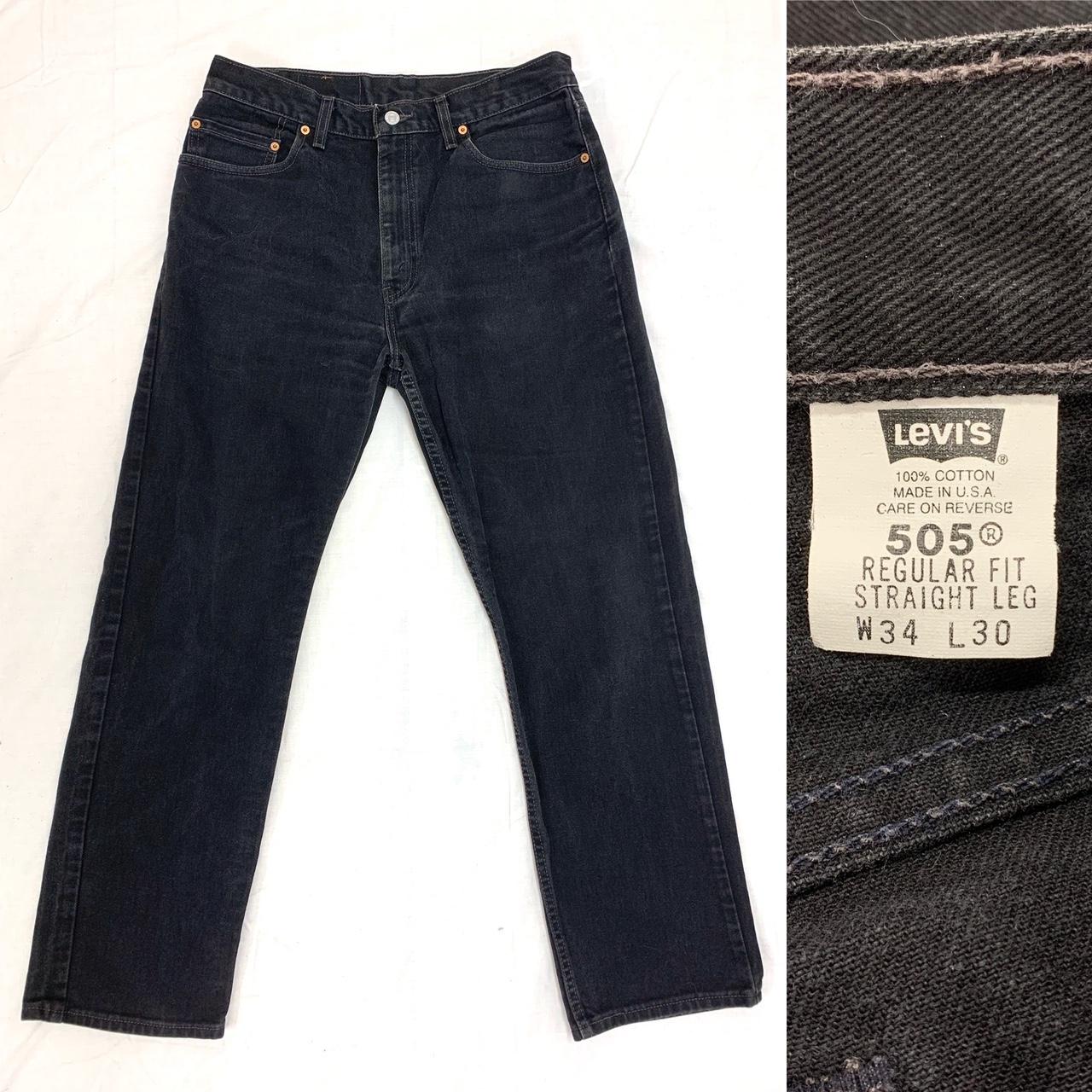 1990s Levi’s 505 zipper fly, red tab, straight leg,... - Depop