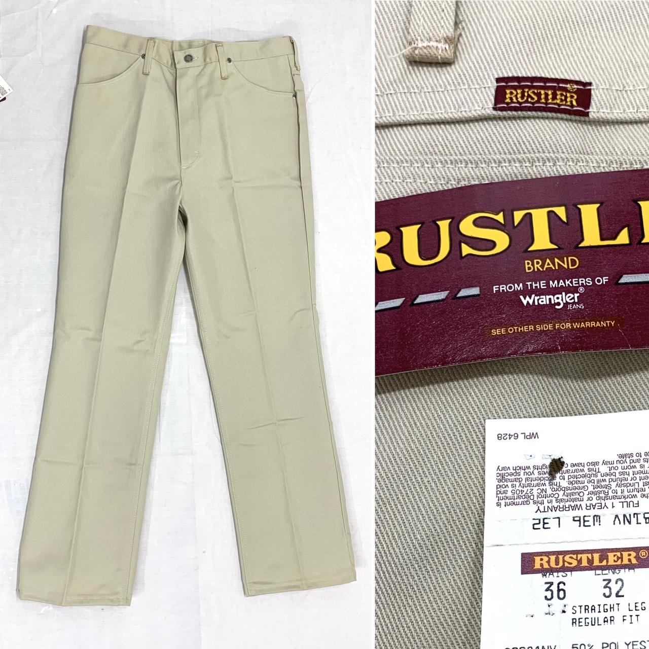 1970s 1980s deadstock vintage Rustler tan beige... - Depop