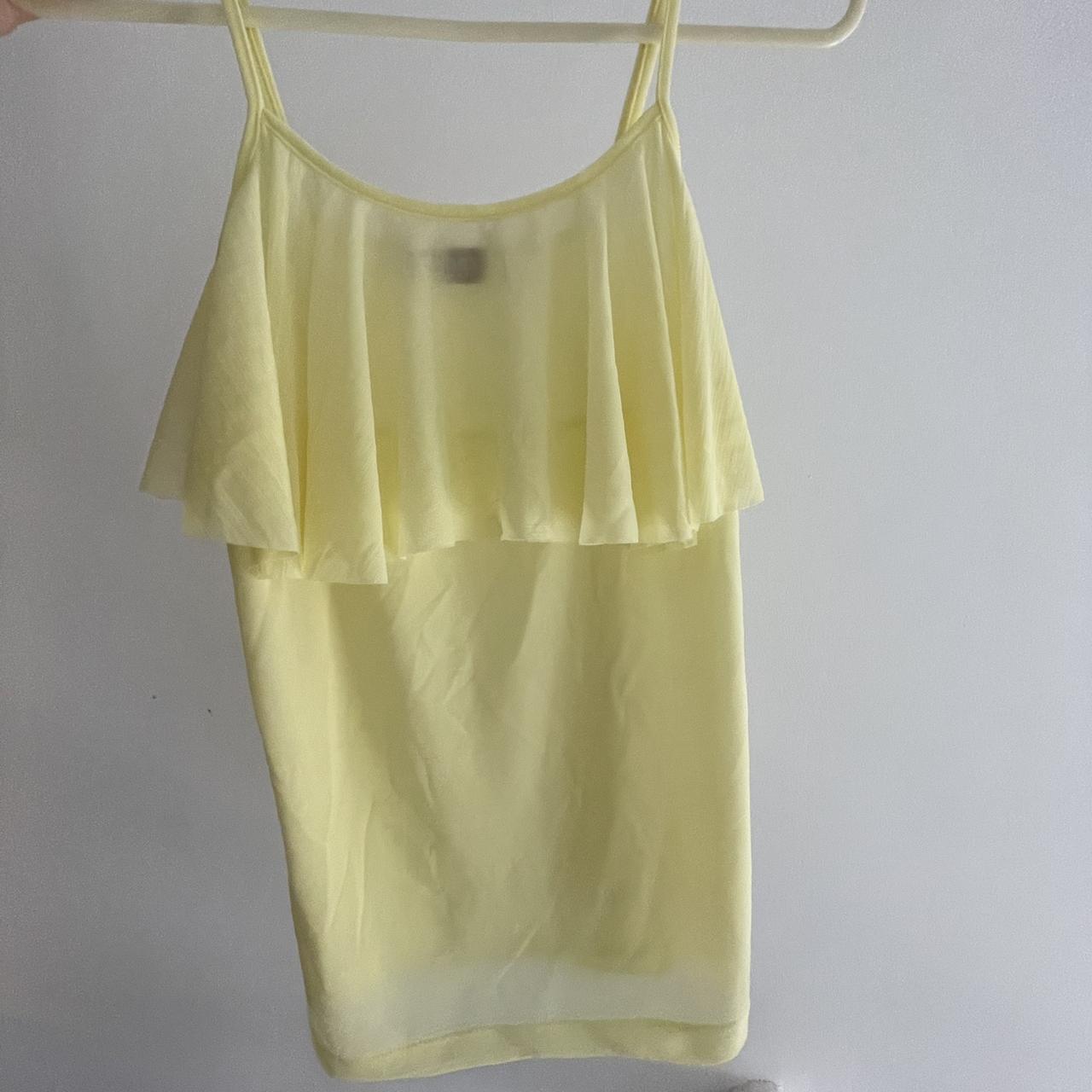 Sheer yellow vest top perfect for summer - flowy -... - Depop