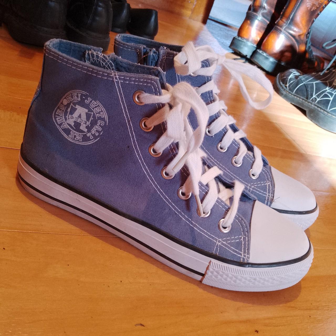 Blue Base Heritage converse style lace up shoe boot... - Depop