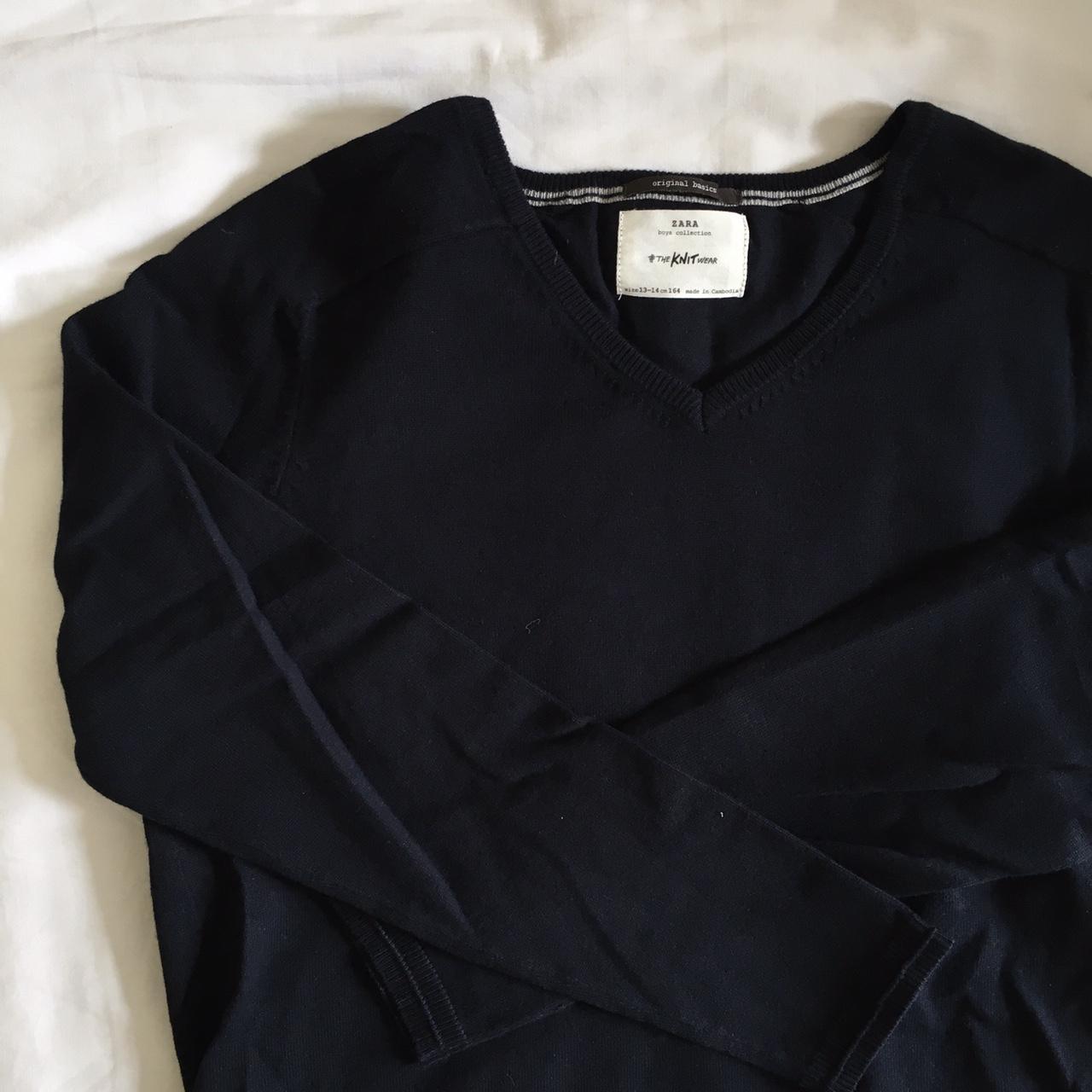 ZARA ‘Original Basics’ Pullover in navy blue. Kids... - Depop