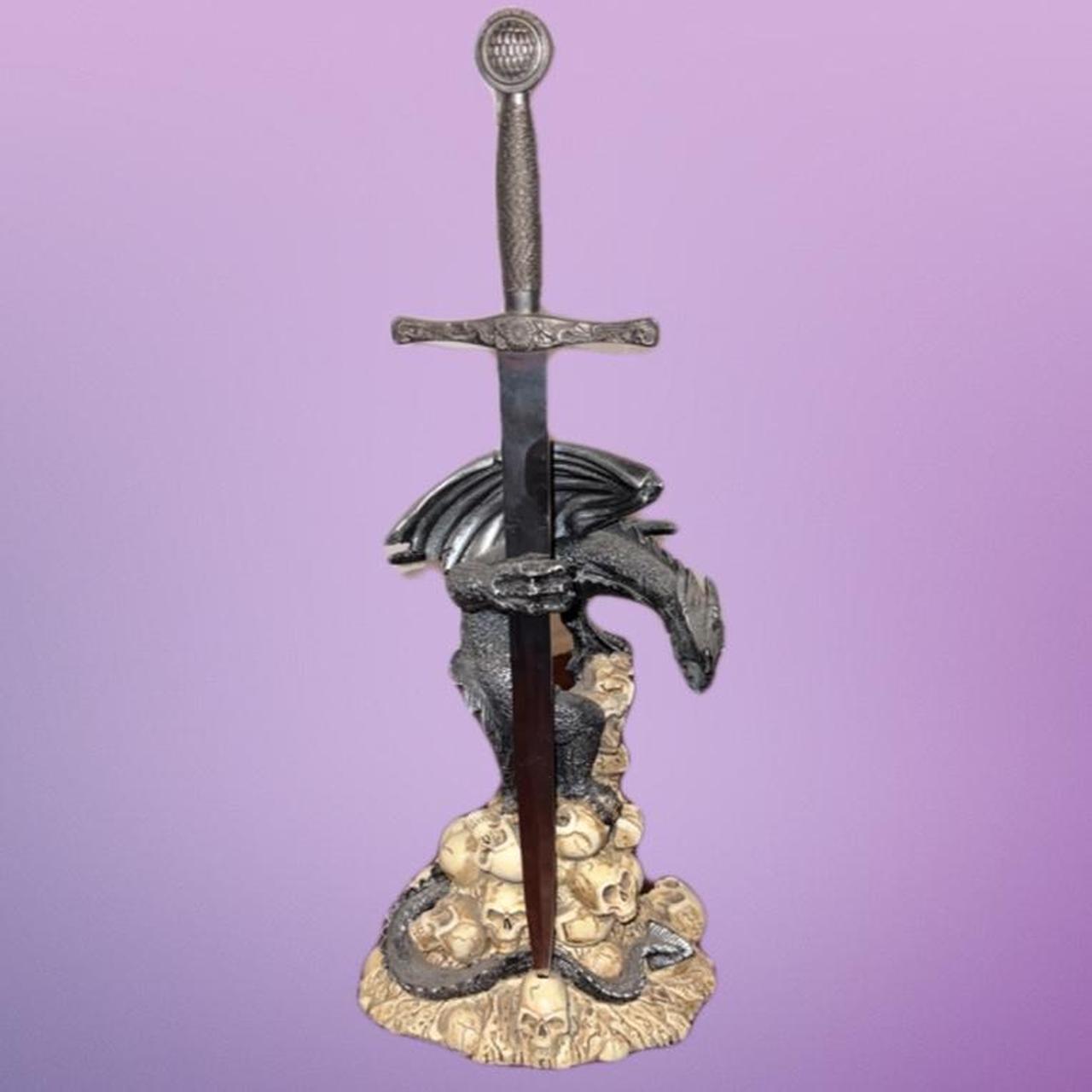 Rare Dragon with a sword statue 🐉🗡 Gothic dragon... - Depop