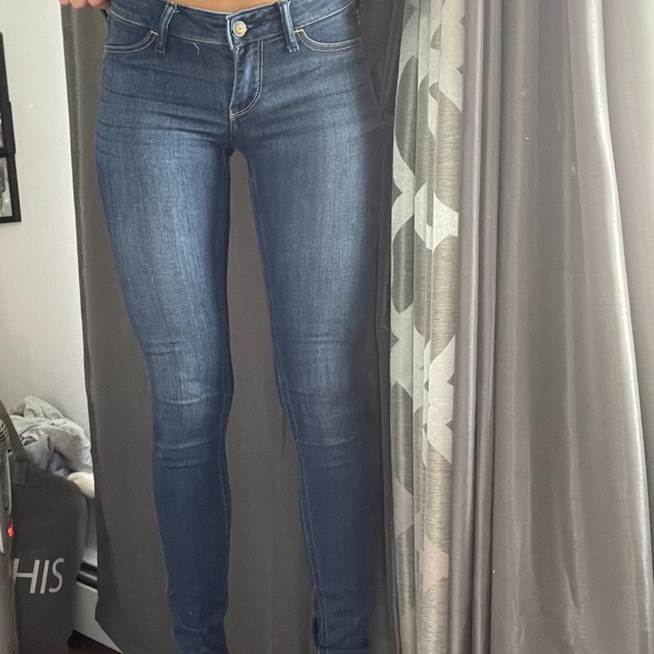 Skinny jeggings. Hollister low rise barley worn... - Depop