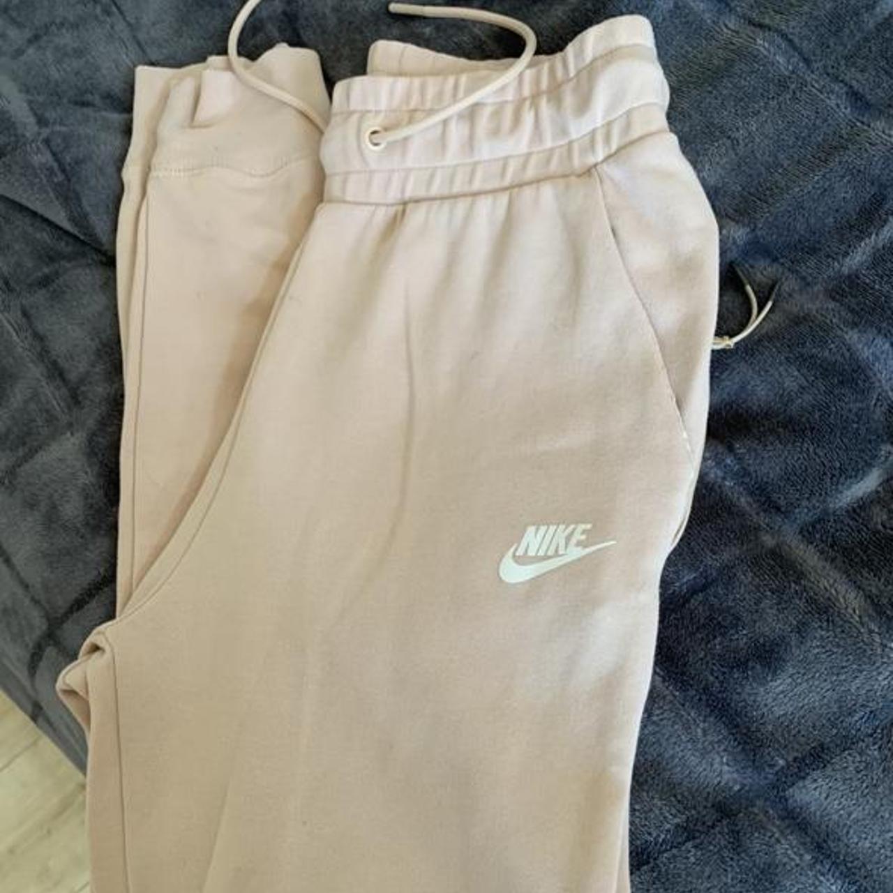 Nike Tech Fleece Beige Joggers Uk Size Xs Good Depop