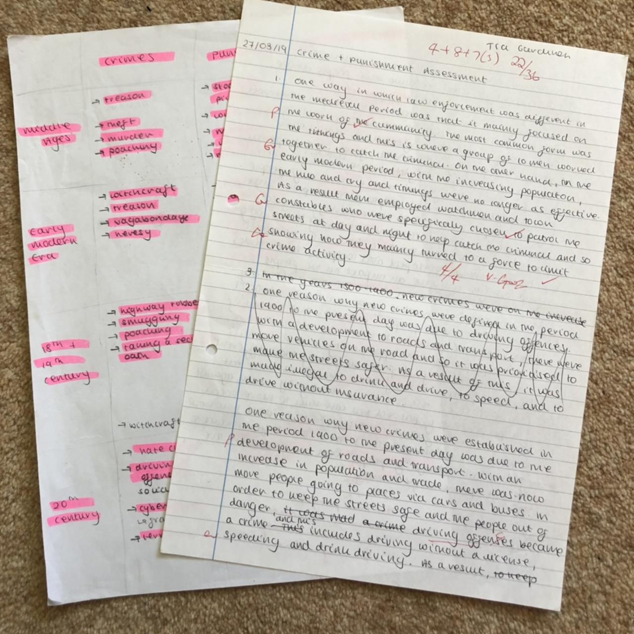 Edexcel GCSE History revision notes for crime and... - Depop