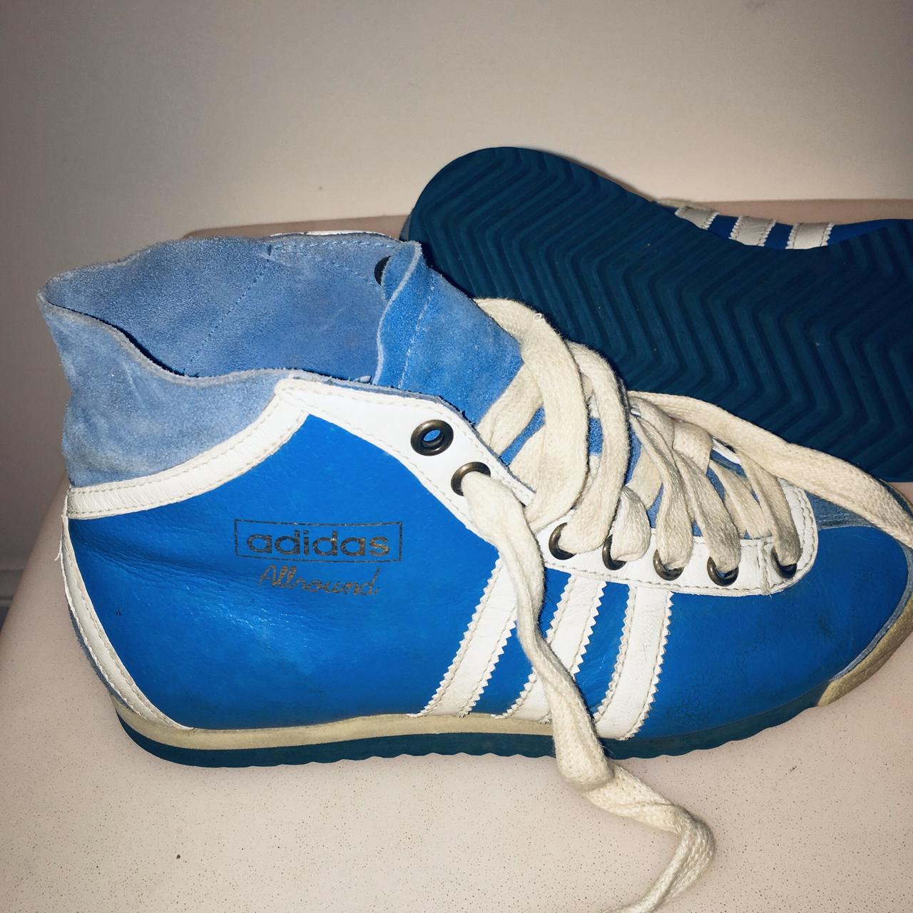 Deadstock Adidas Turquoise all around sneakers.... - Depop