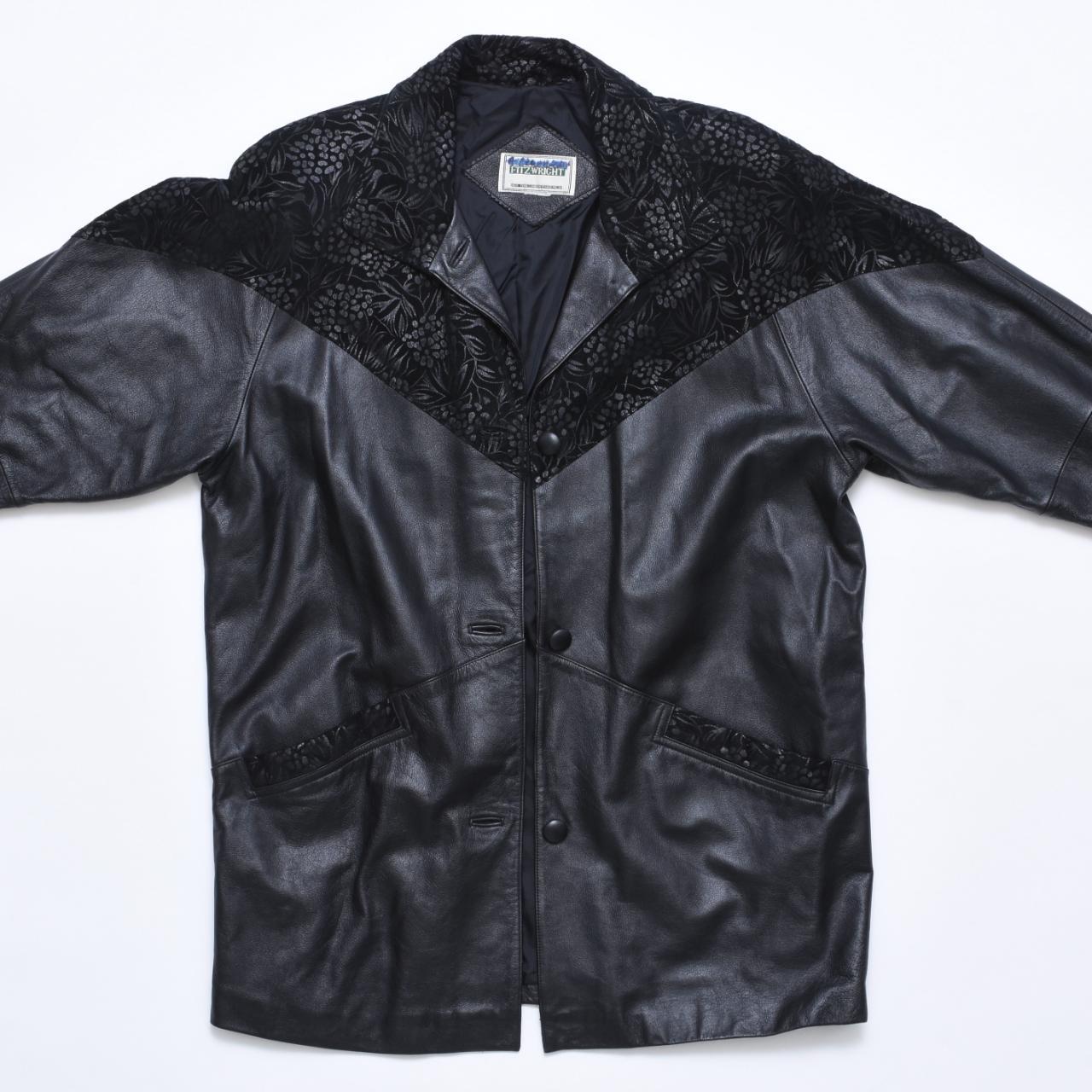 Fitz-Wright black leather jacket 🔥 Size L/XL 📦 FREE... - Depop