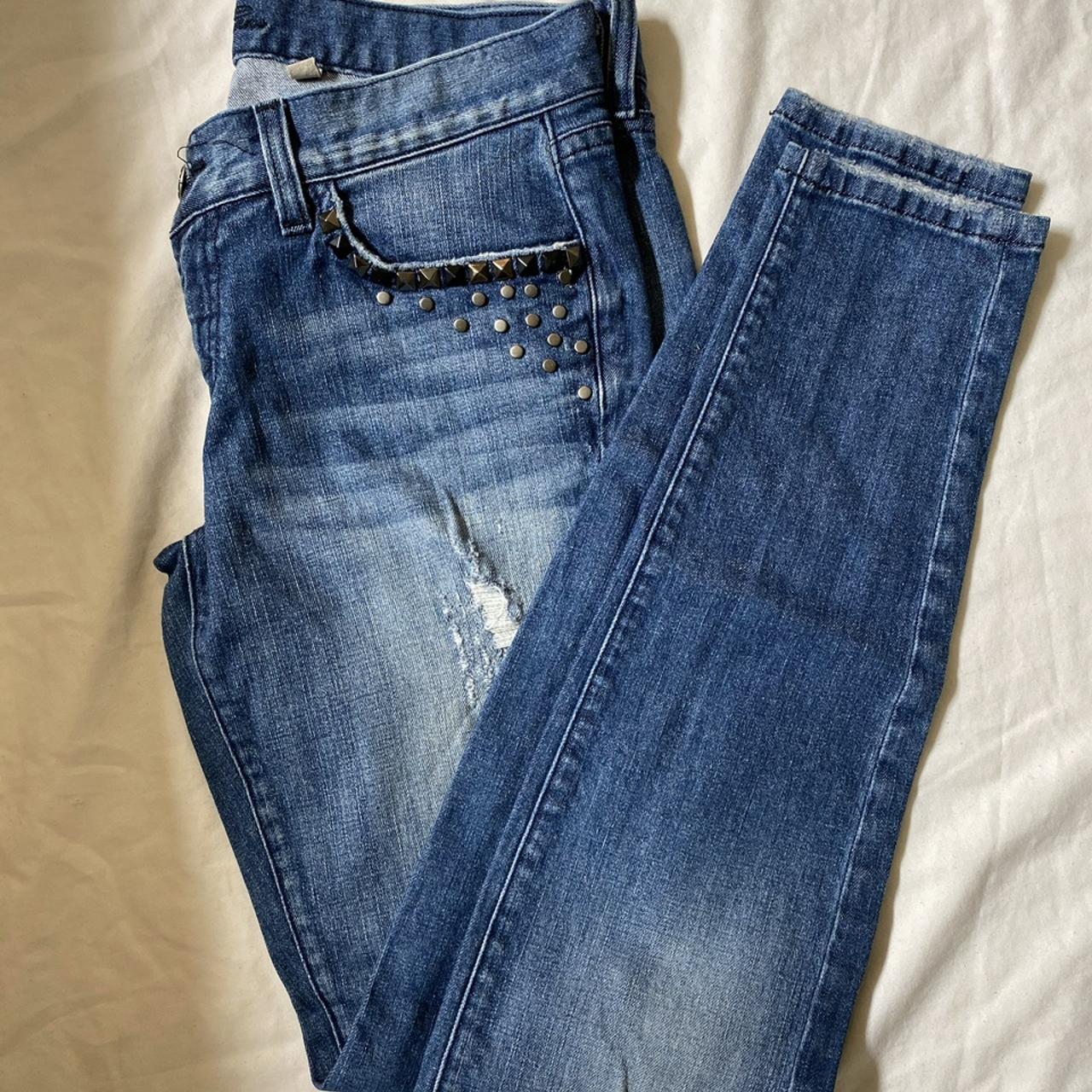 BEBE CARMEN STUDDED SKINNY MEDIUM STONE... - Depop