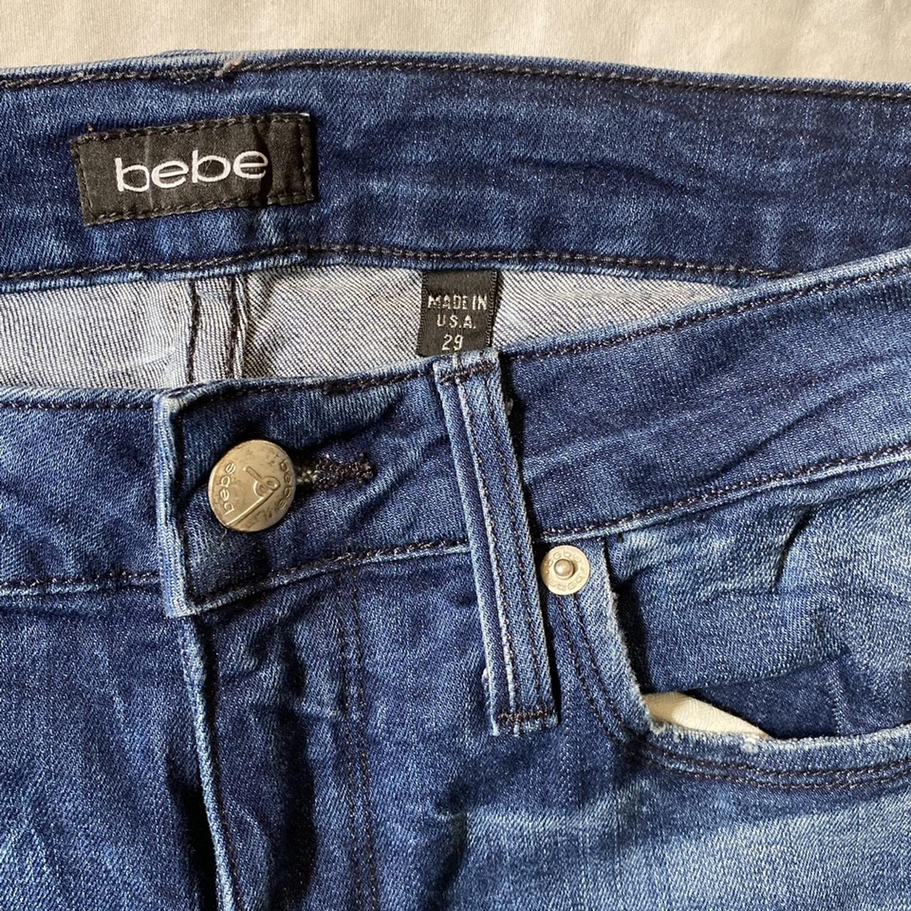 BEBE Blue Revolver Skinny Jeans Super fitted... - Depop