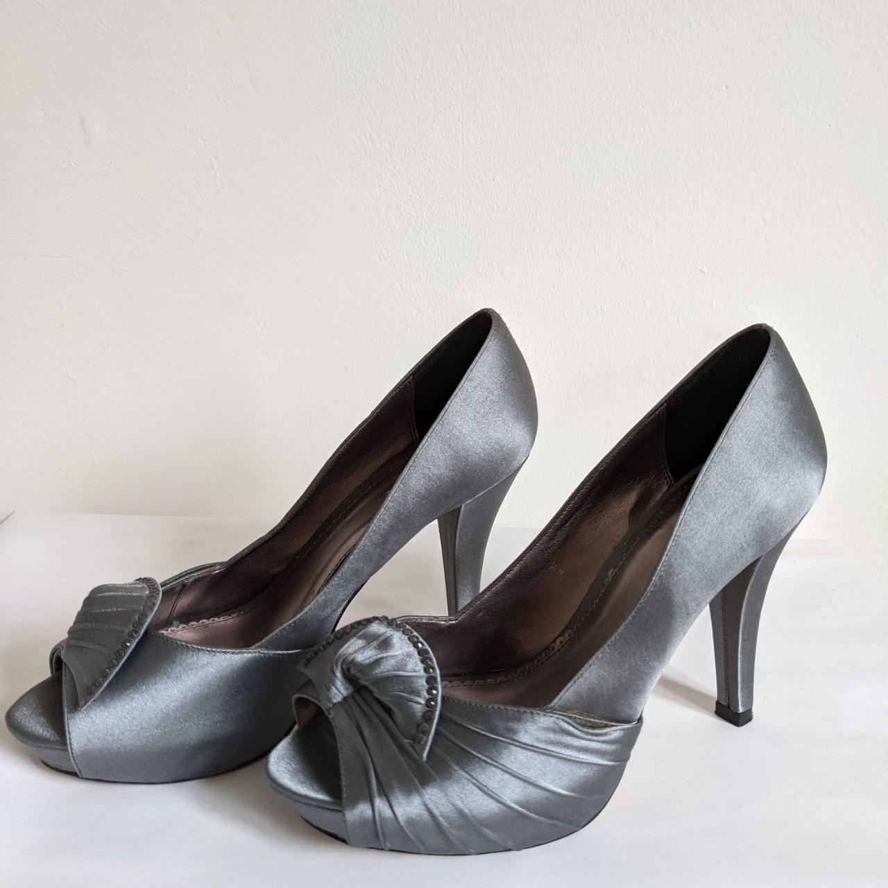 Opened toed silver grey Phase Eight heels. Worn once. - Depop