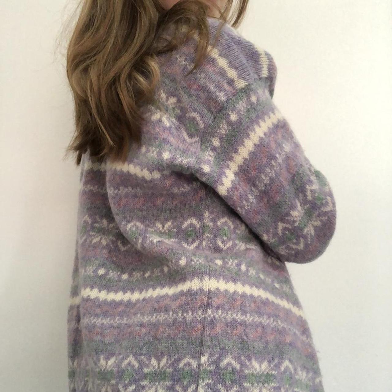 COSY, AESTHETIC, PURPLE AND MULTICOLOURED CARDIGAN!... - Depop