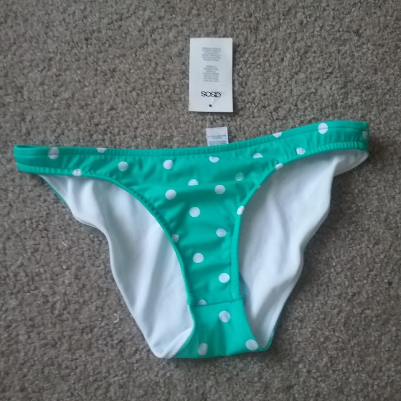 Asos Green Polka Dot Bikini New With Tags Size 32a Uk8 Depop