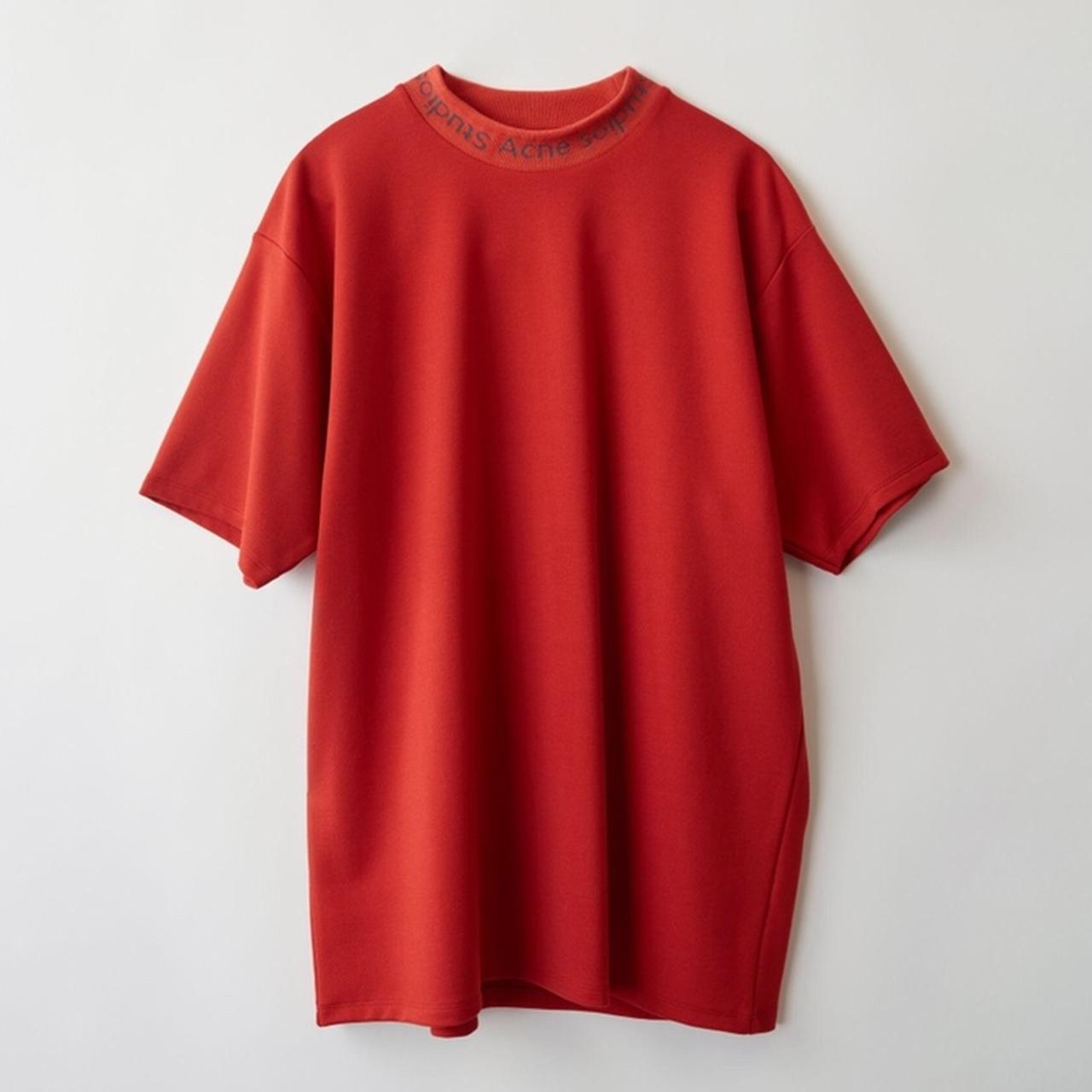 acne studios gojina logo top size m unisex rust red... - Depop