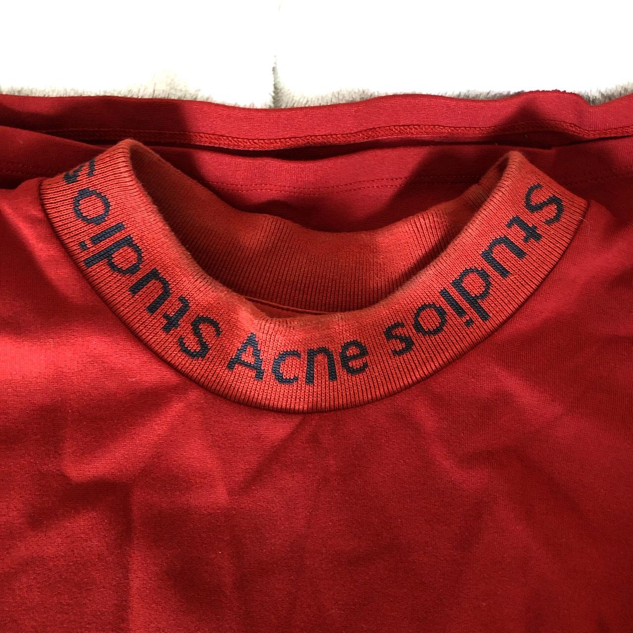 acne studios gojina logo top size m unisex rust red... - Depop