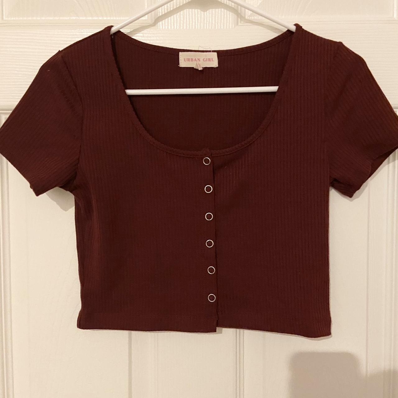 really cute snap up crop top by urban girl - Depop