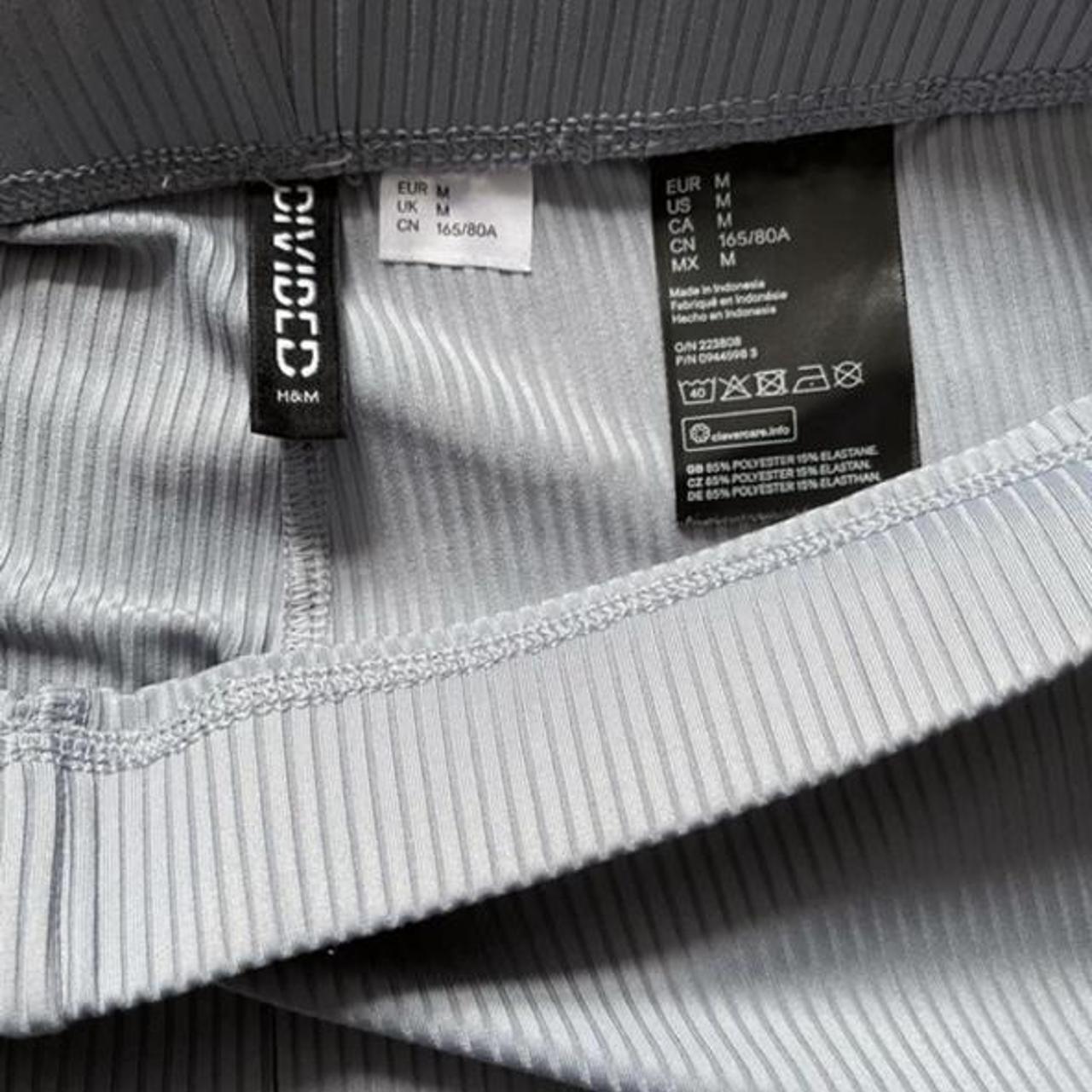 H&M Dusty Blue/Grey ribbed flares stretchy material... - Depop