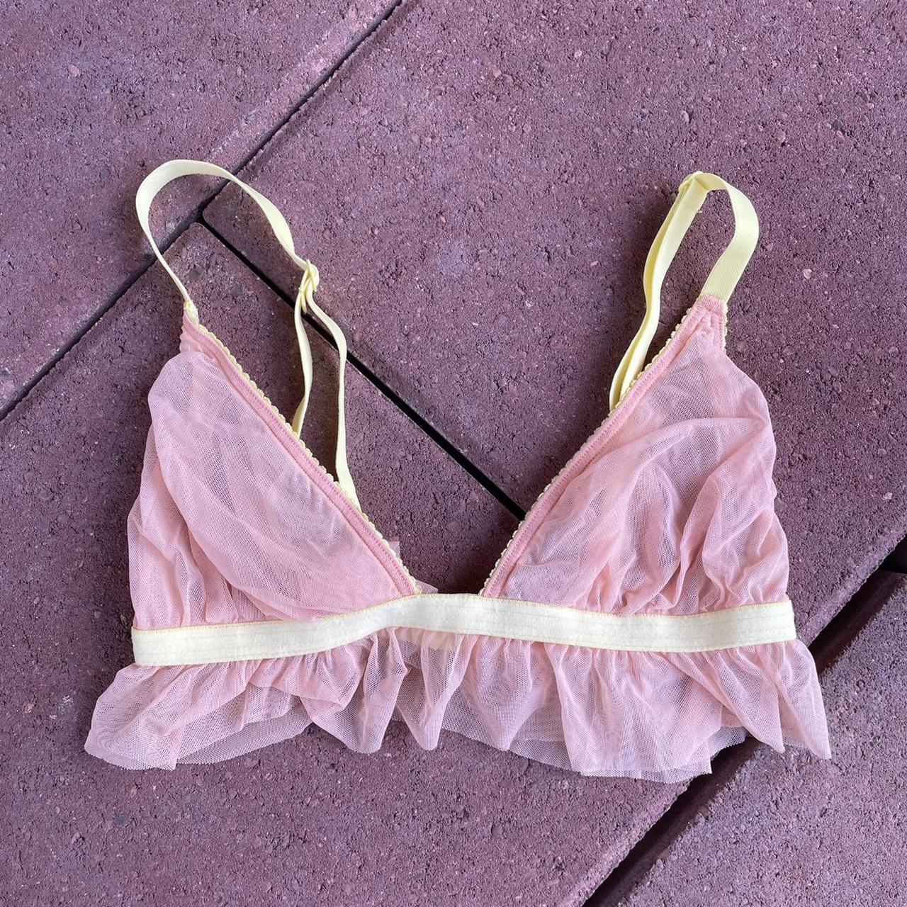Cosabella Women's Pink and Yellow Bra | Depop