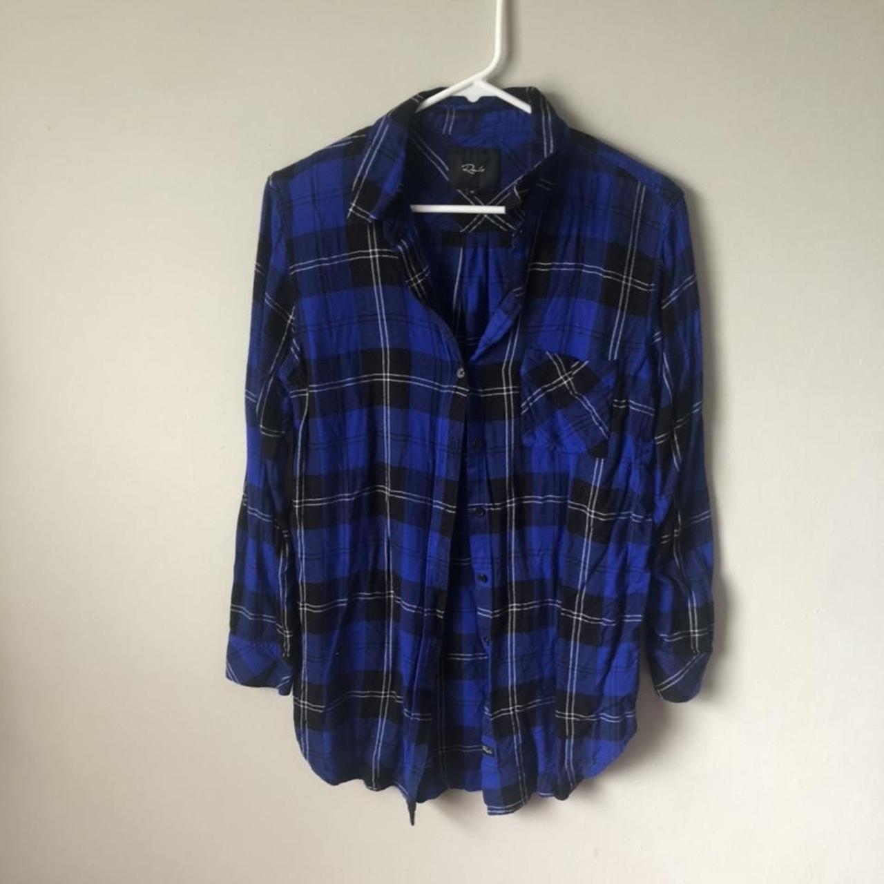 Rails blue plaid button-down M - Depop