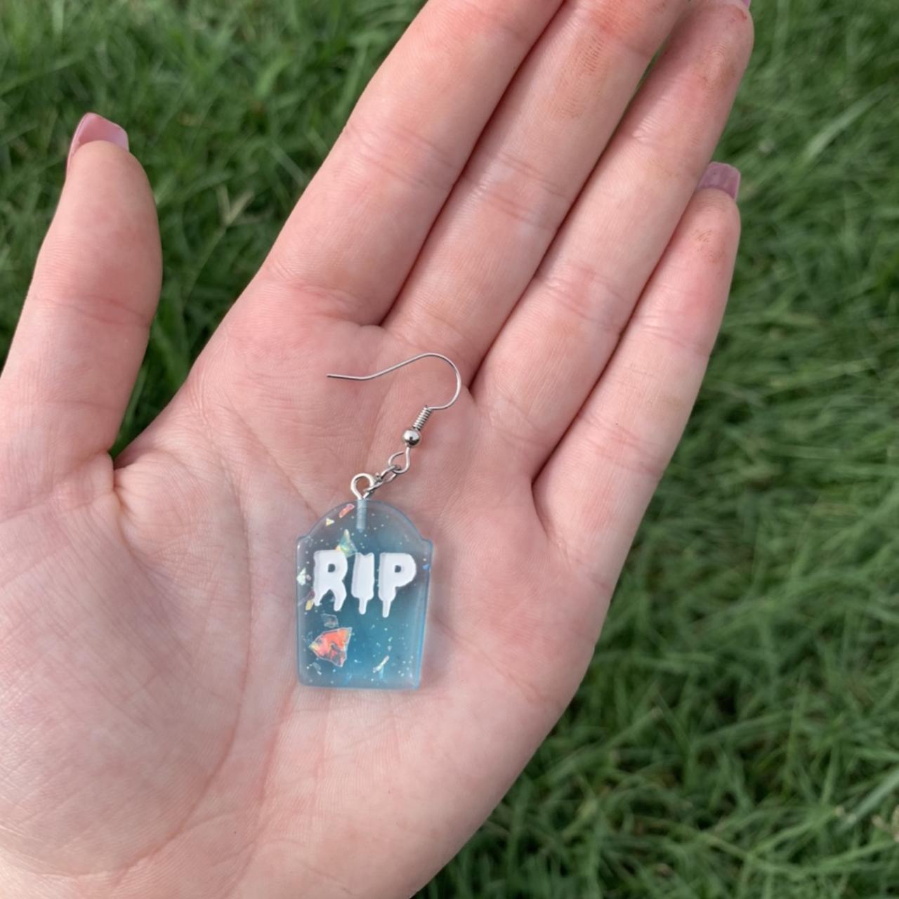 The most adorable “ rip “ tombstone earrings in the... - Depop