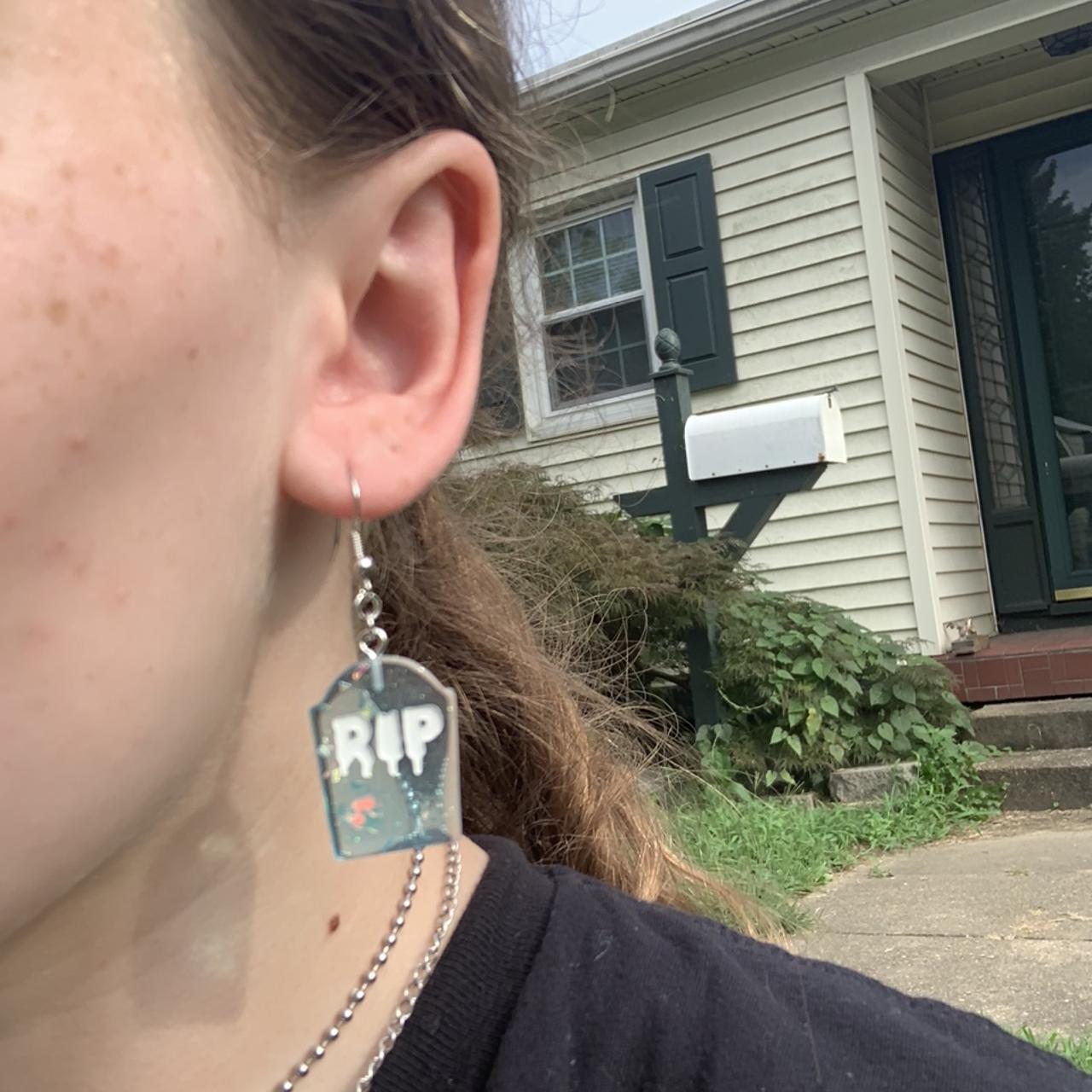 The most adorable “ rip “ tombstone earrings in the... - Depop