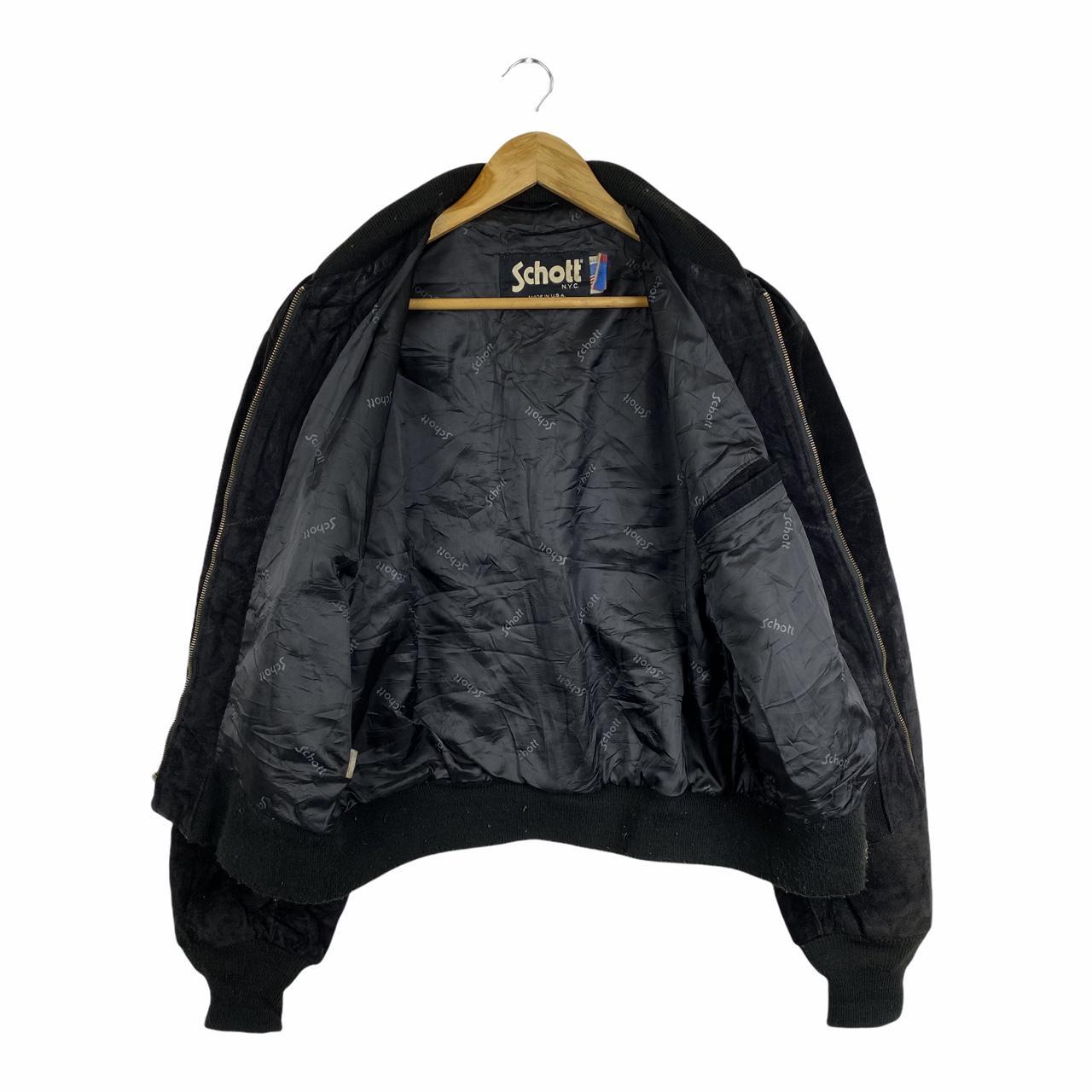 Vintage Schott Usa Suede Leather Zipper Bomber... - Depop