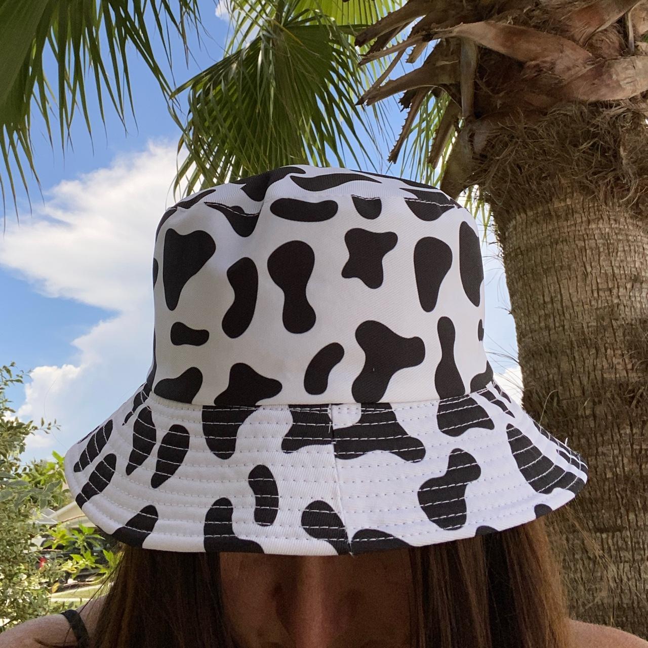 Reversible Cow Print Bucket Hat! Black and white cow... - Depop