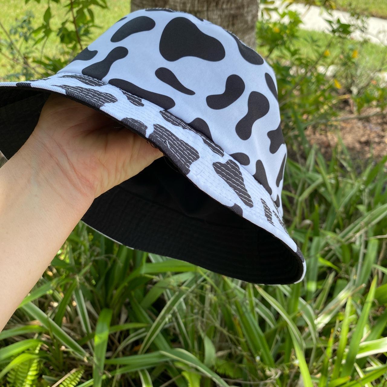 Reversible Cow Print Bucket Hat! Black and white cow... - Depop