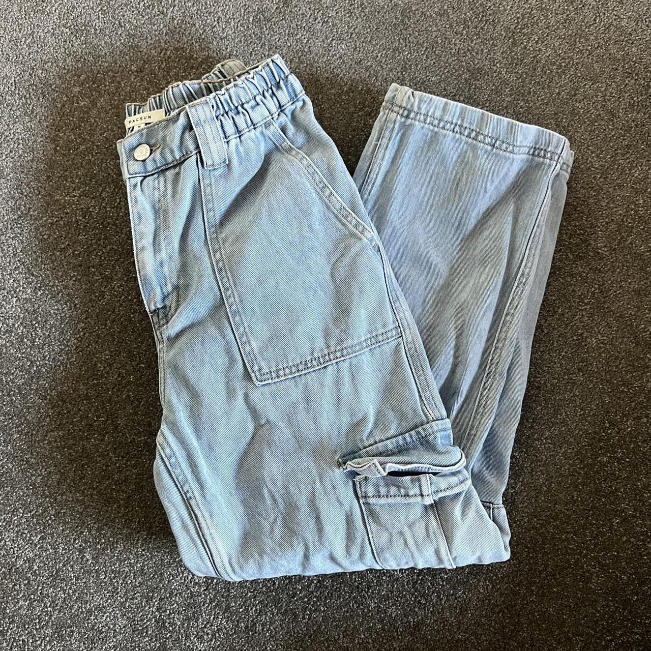 Pacsun Light Wash Cargos. Size M. - Depop
