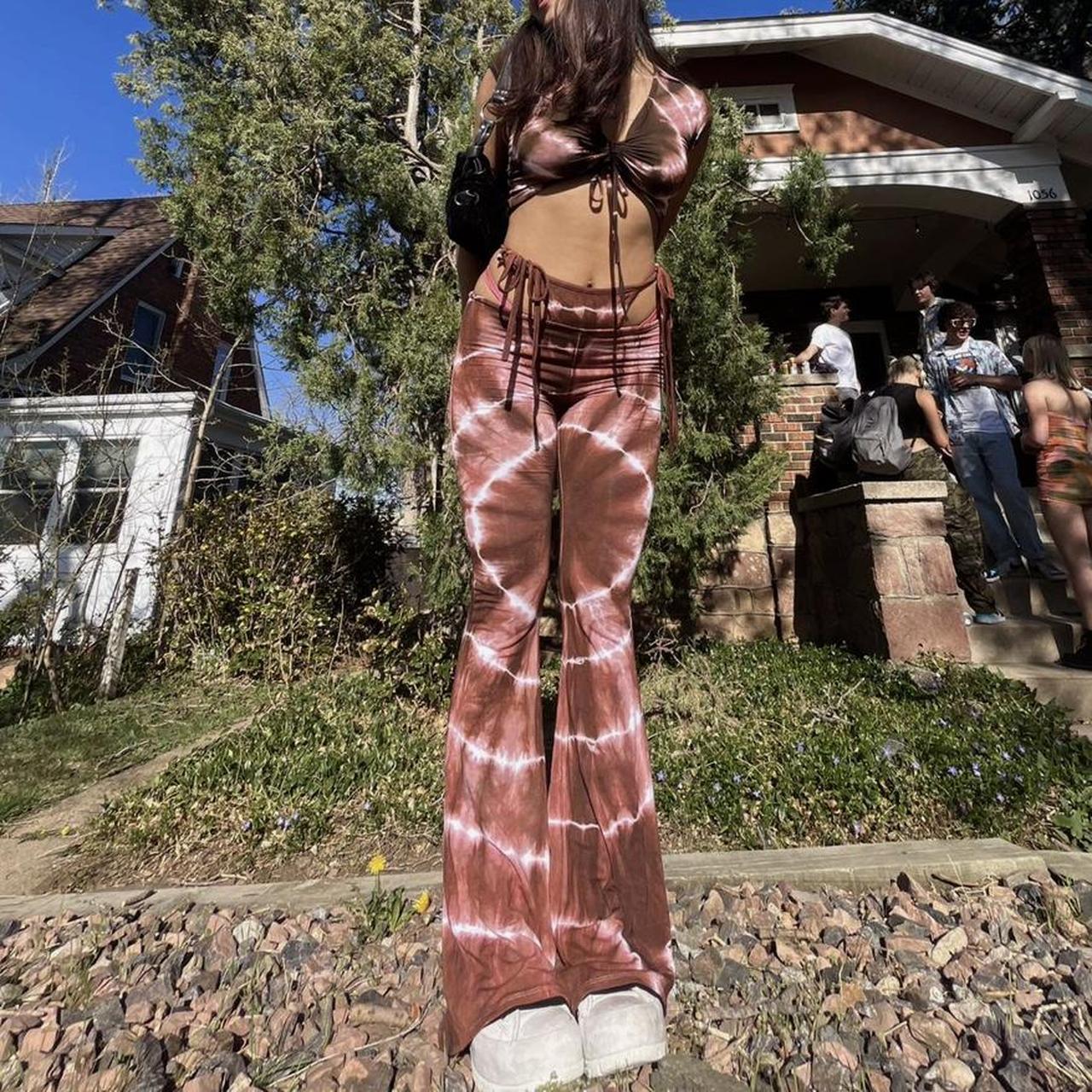 OMIGHTY g string tie dye brown SET WORN ONCE... - Depop