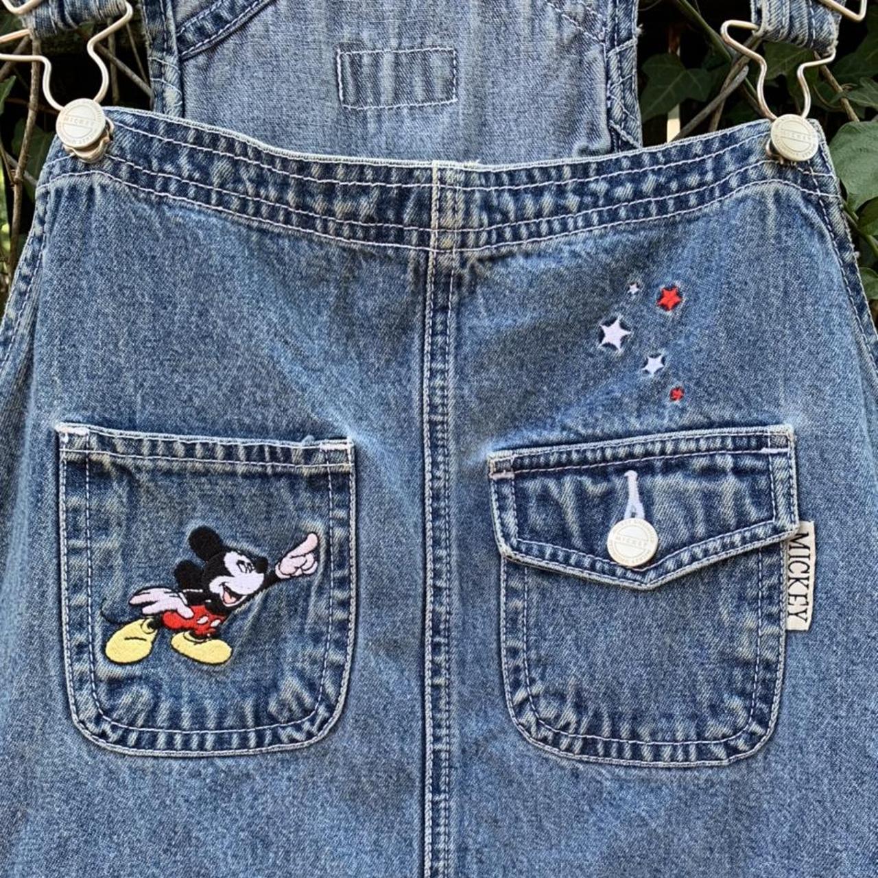 mickey mouse denim overalls #disneyadult #disney... - Depop