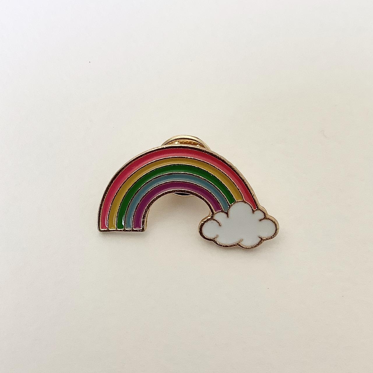 Adorable Rainbow Pin - Pink, Yellow, Green, Blue,... - Depop