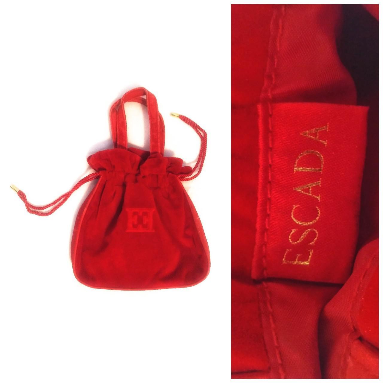 ‘Escada’ Velvet Monogram Pouch Drawstring... - Depop