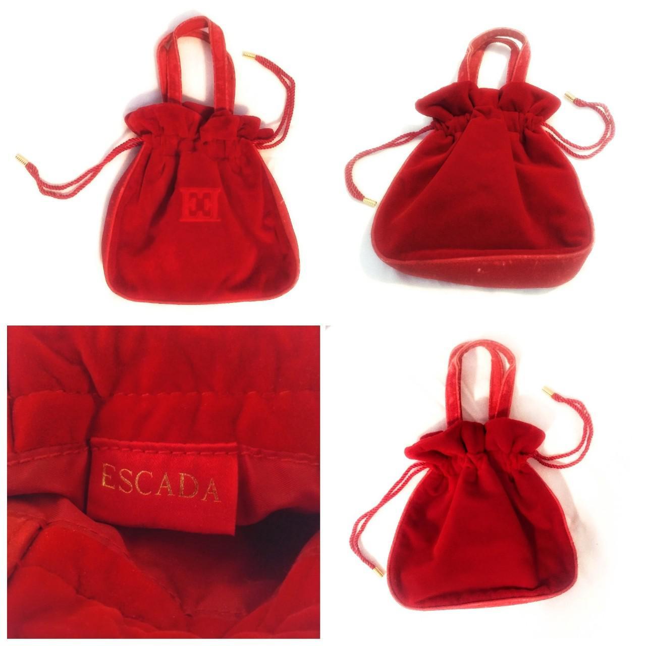 ‘Escada’ Velvet Monogram Pouch Drawstring... - Depop