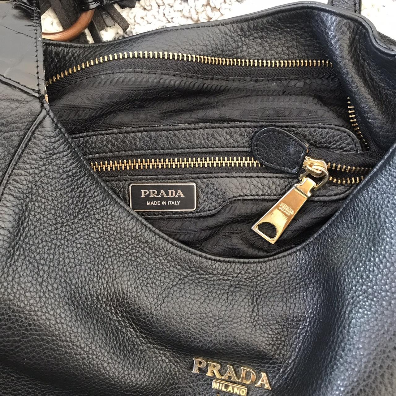 Authentic Prada leather bag ( large with crossbody... - Depop