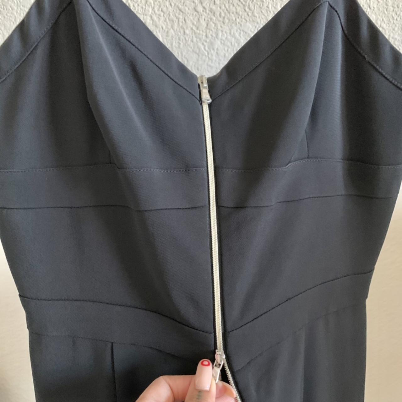 L'Agence Women's Black and Silver Dress | Depop