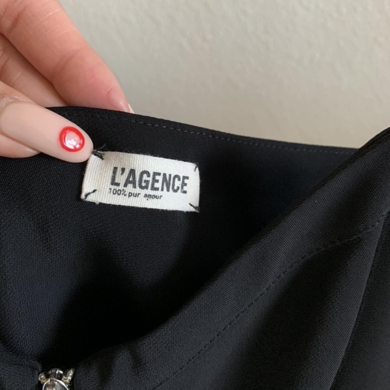 L'Agence Women's Black and Silver Dress | Depop