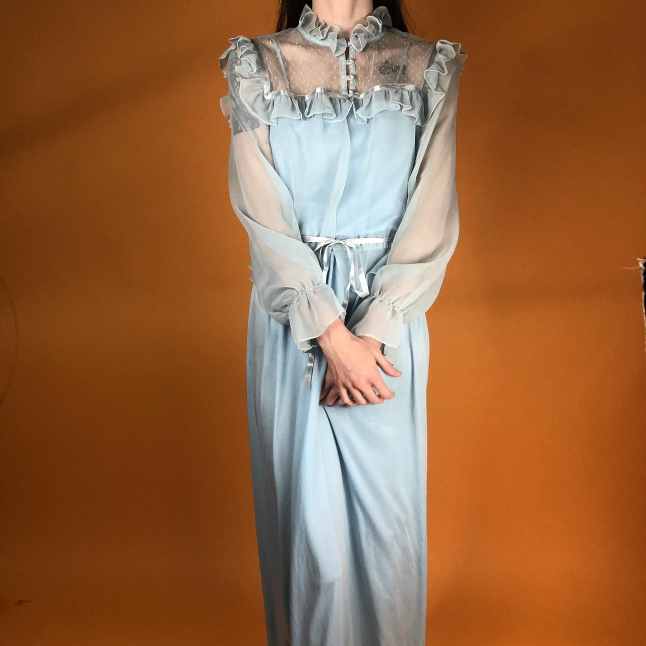 70’s vintage baby blue prairie dress! Slip dress... | Depop
