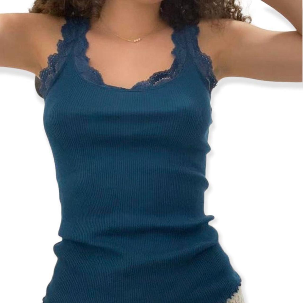 Vintage Y2k Blue Lace Cami🦋 Rare Victorias Secret Depop