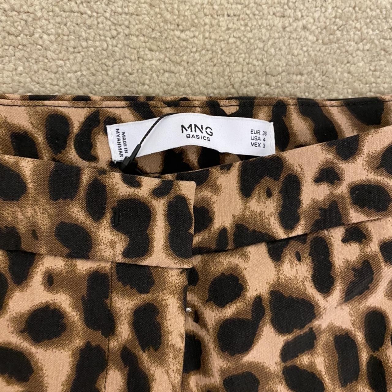 Mango leopard print cropped trousers. Really nicely... - Depop