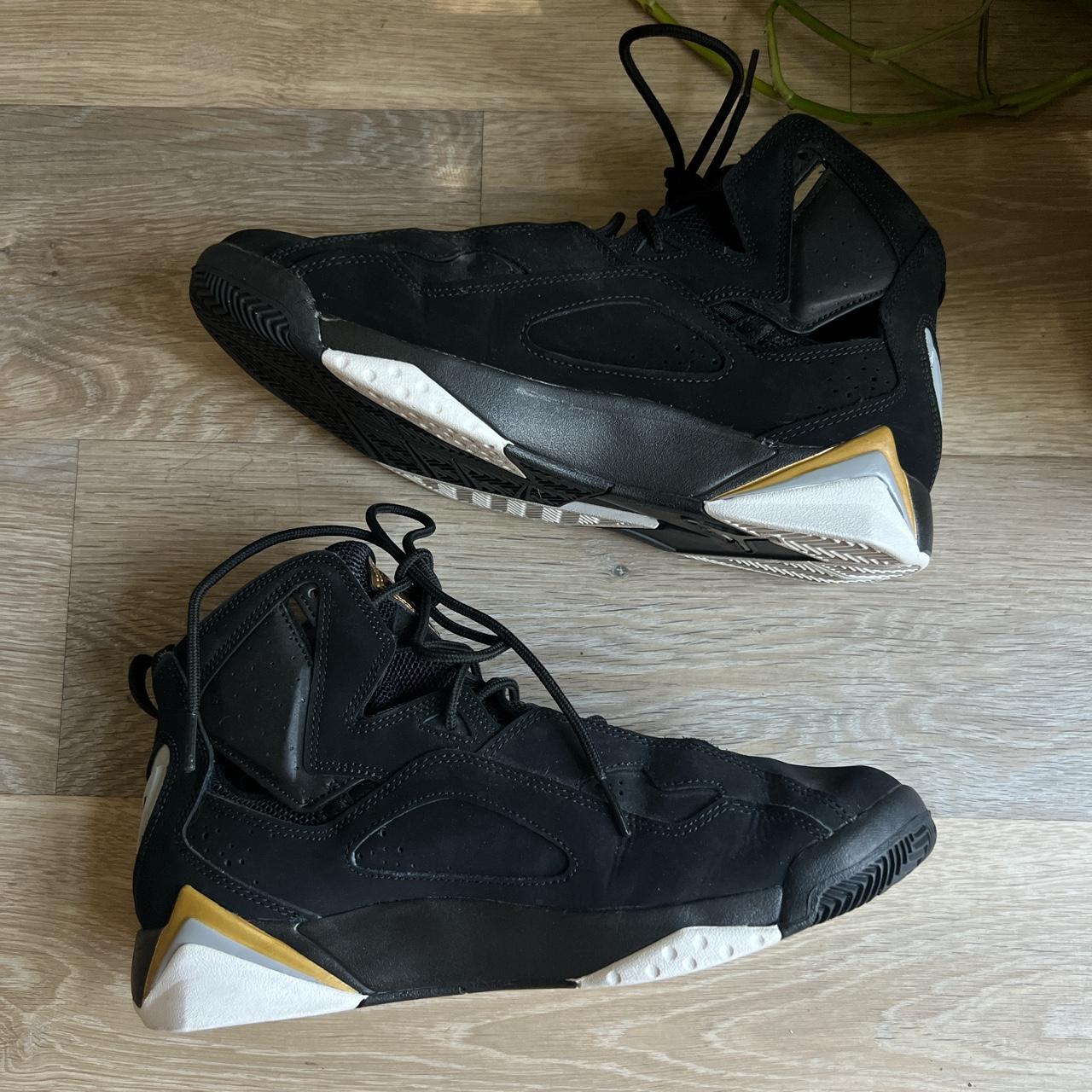 Air Jordan True Flight “Black Metallic Gold” Worn a... - Depop