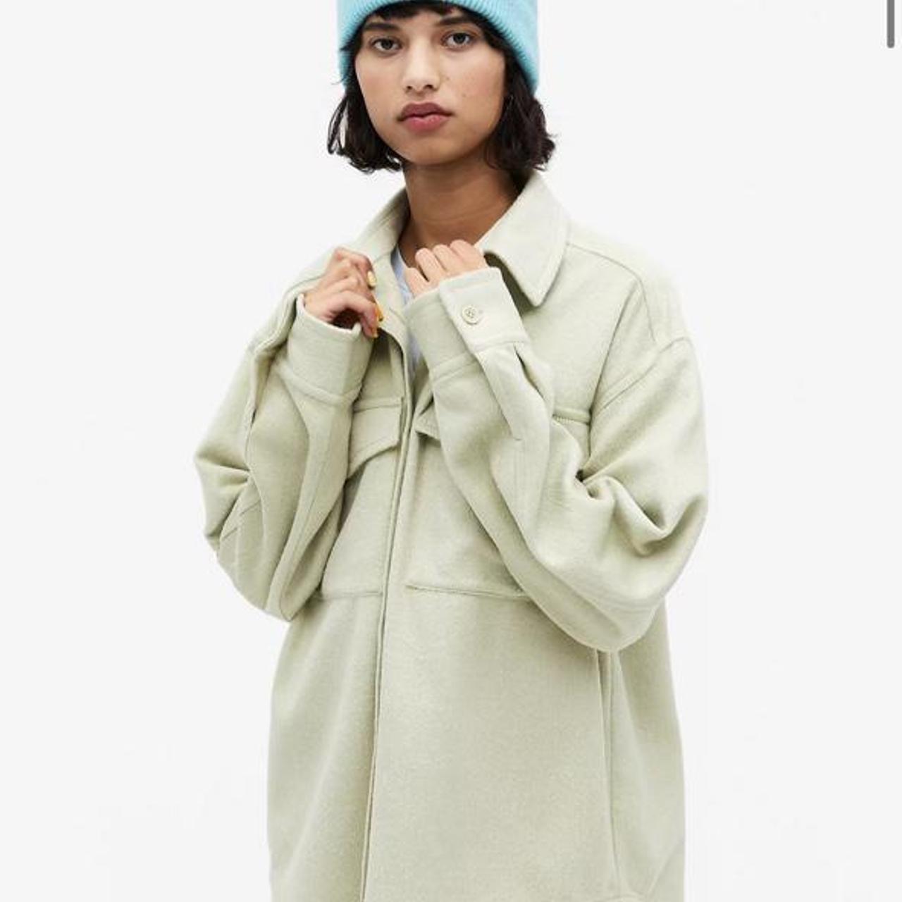 monki light green shacket! - new, has all of the... - Depop