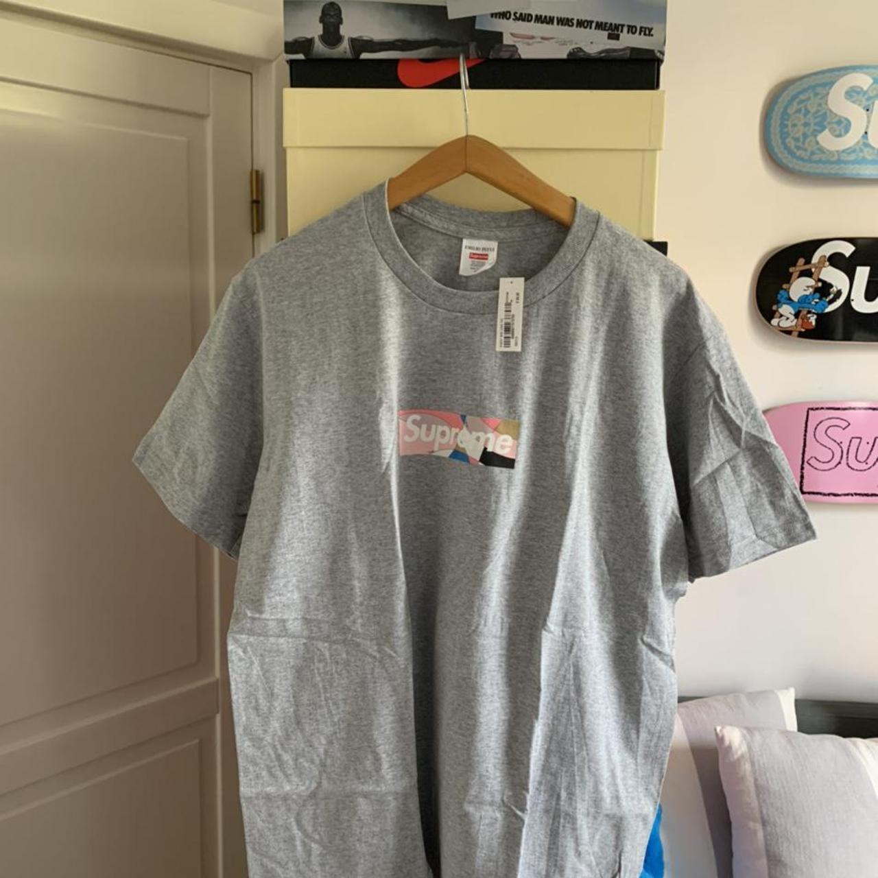 Vendo Supreme x Pucci Box Logo Tee Pink on grey -... - Depop