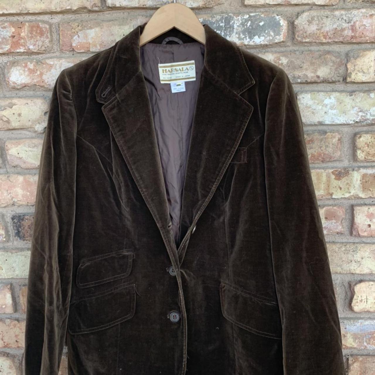 Marsala brown velvet blazer Absolutely stunning... - Depop