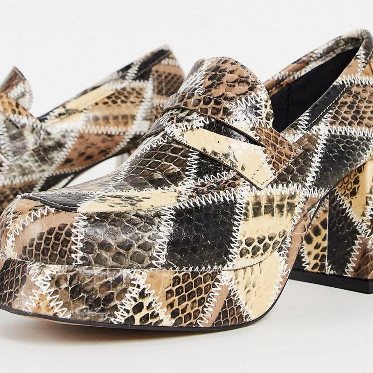 Snake print loafer heels 🐍 Size 4 Never worn... - Depop