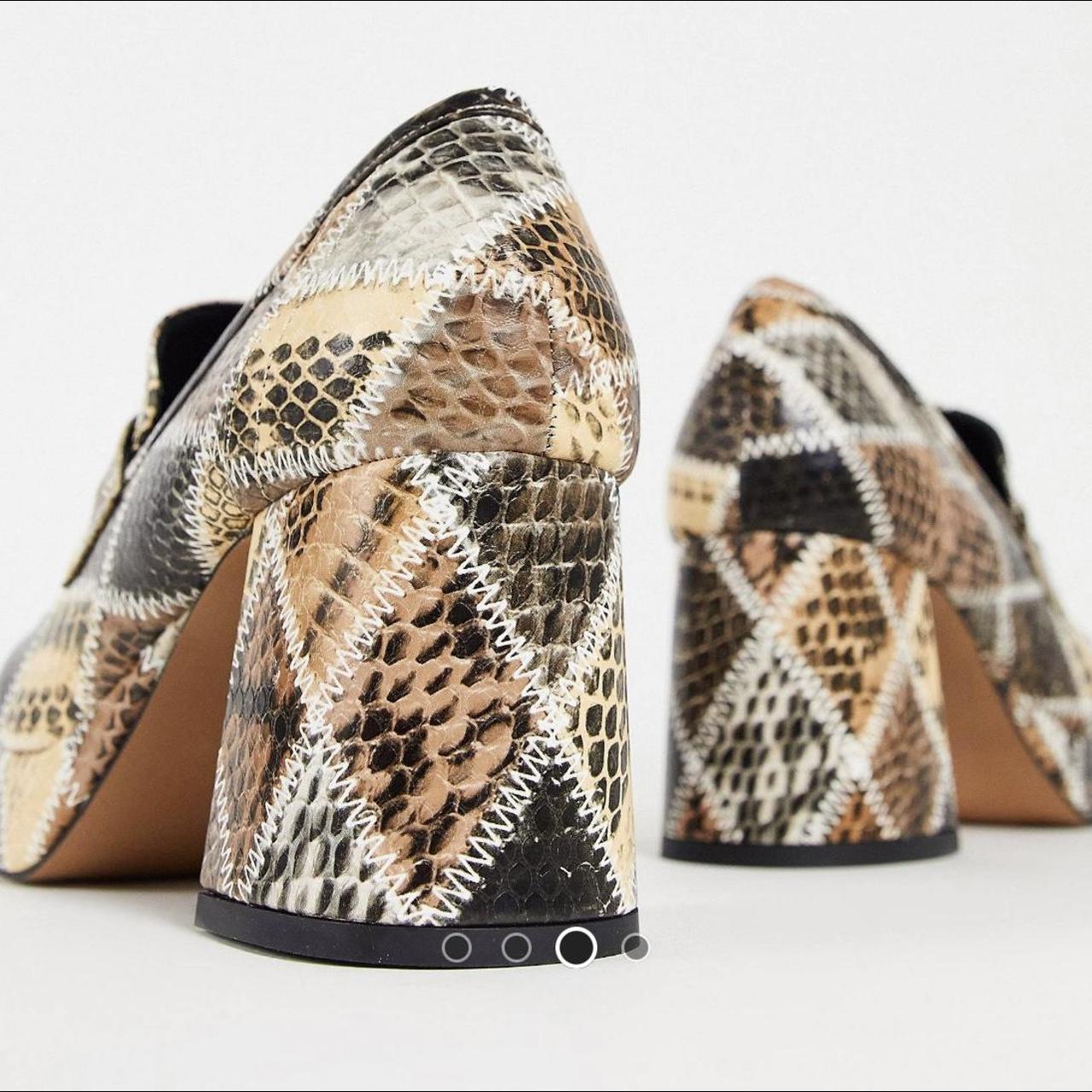 Snake print loafer heels 🐍 Size 4 Never worn... - Depop