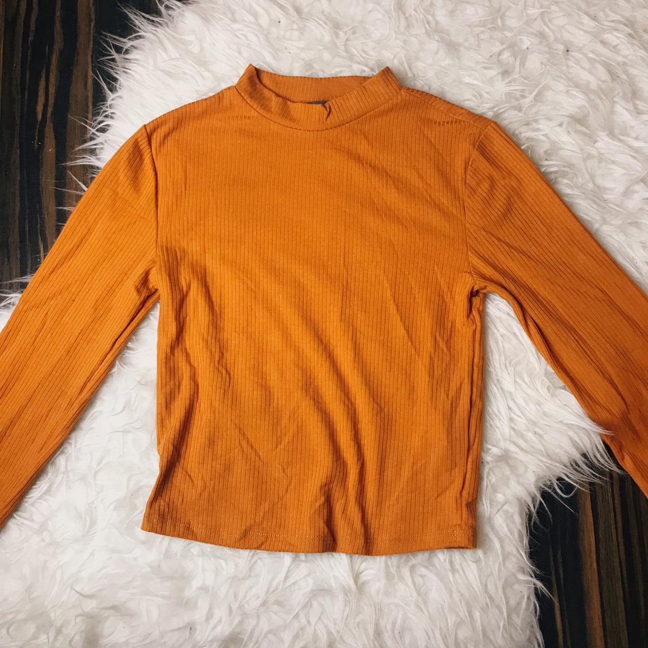 orange ribbed turtleneck #primark... - Depop