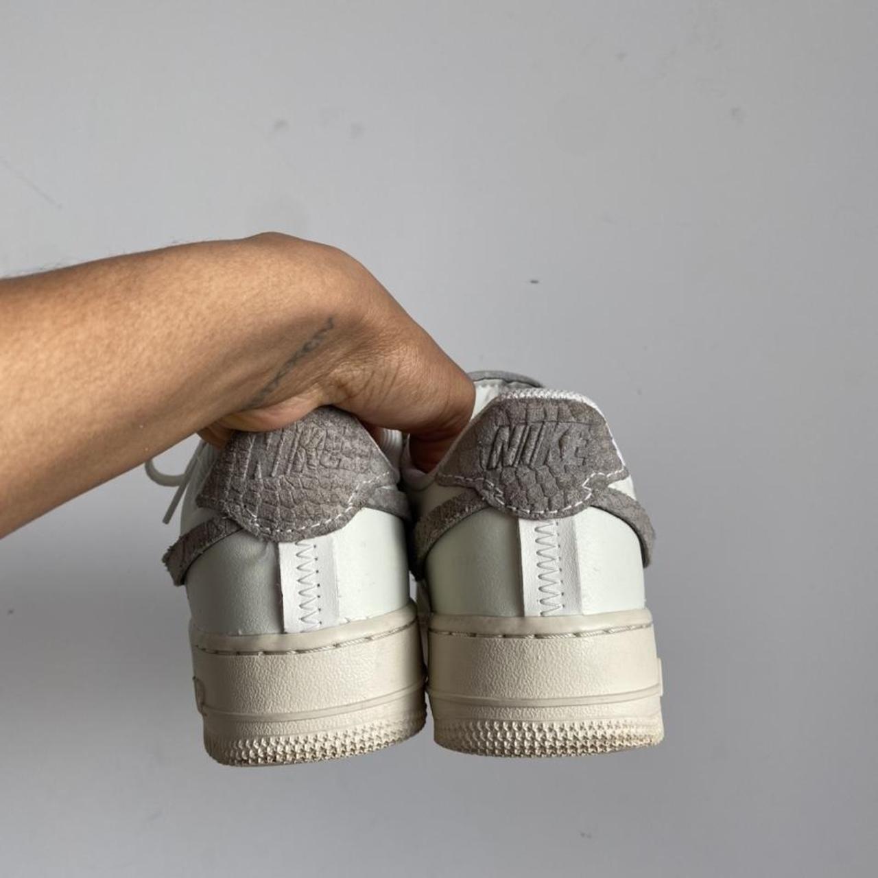 Air Force 1 scan qr code Beige colourway Size 4.5... - Depop