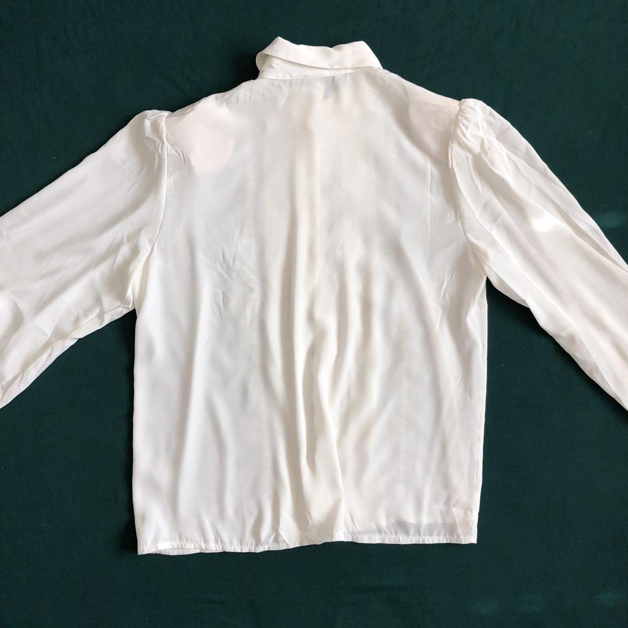 Vintage Ivory Victorian Long Sleeve Collared Blouse Depop